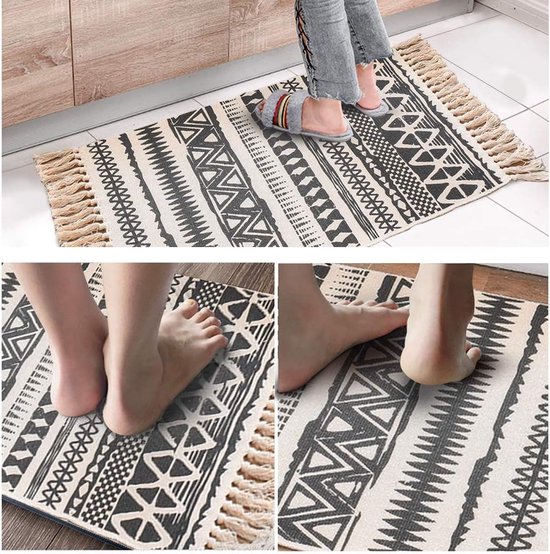 Handgeweven Boho Tapijt met Stijlvolle Kwastjes voor Diverse Ruimtes ...
