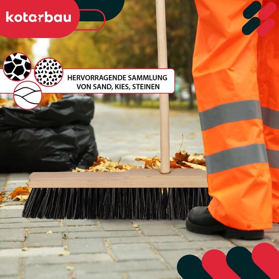 KOTARBAU Bezem, 60cm, Bruin, Straatveger, Houten Steel | bol