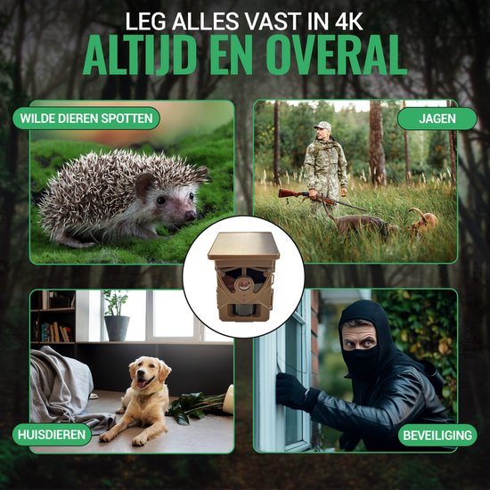 Berrot Wildcamera met Nachtzicht en Wifi - 60MP & 4K Ultra HD ...