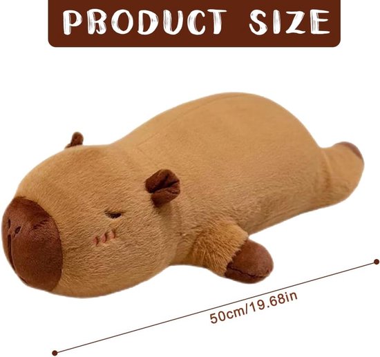 Groot Capibara Pluche Kussen 50cm - Superzacht Knuffeldier Watervarken ...