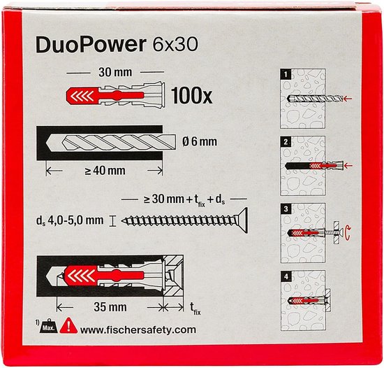 Universele Pluggen 6 x 30 mm voor Gipsplaat en Steen - Set van 100 | bol