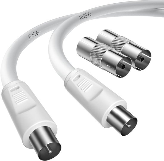 15 Meter TV Antennekabel Coax Kabel met Adapters voor Digitale ...