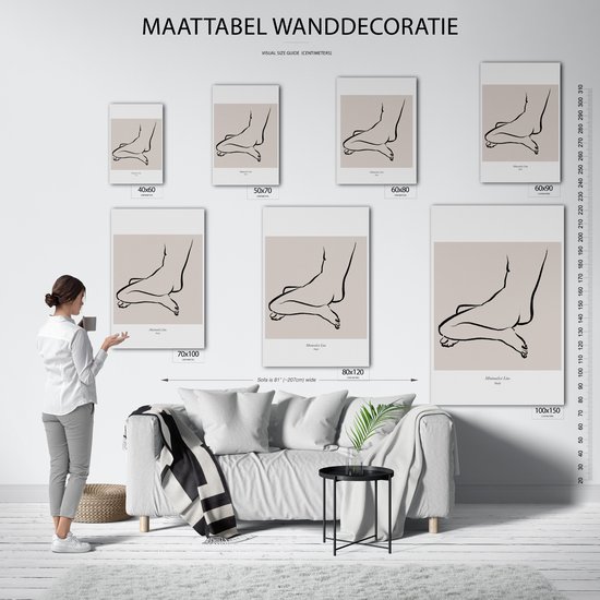 Elegante Lijntekening Vrouwelijke Vorm Poster - Poster 80x120 cm ...