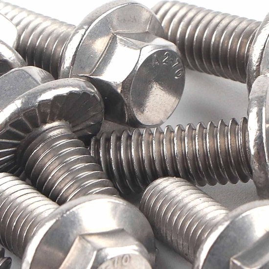 Flens Schroef 10 Stuks RVS Hex Flens Schroeven M6 - Bouten Wasmachine ...
