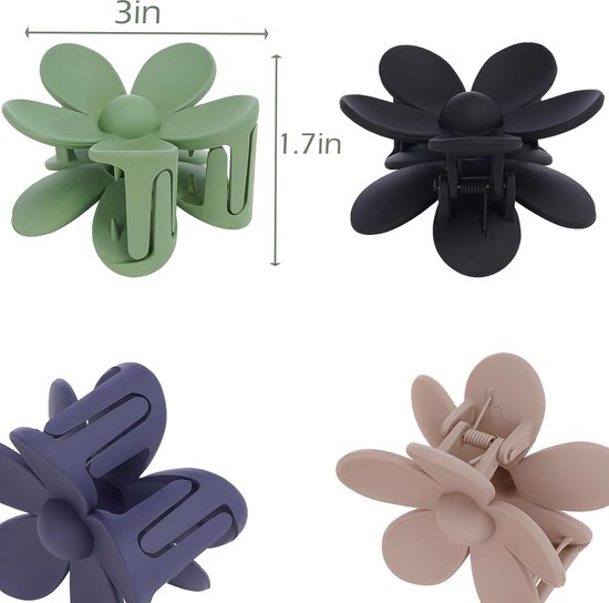 Haarclips met bloemmotief voor dames, 6-delige set, met bloemvormige ...