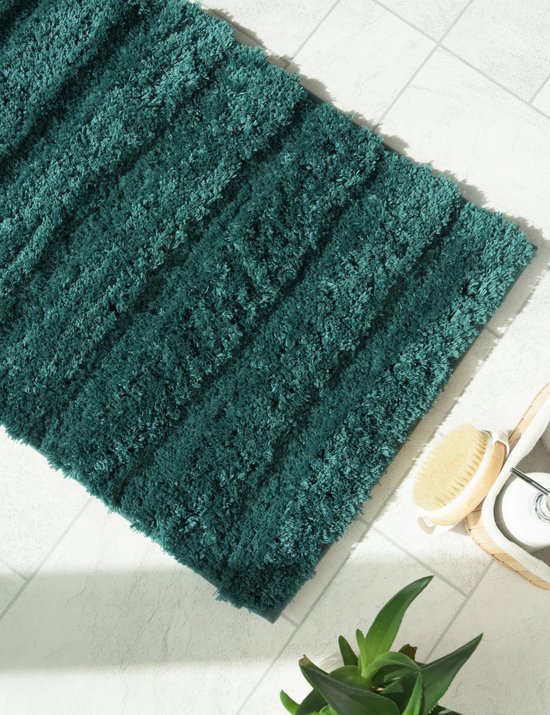 Zachte Groene Shaggy Badmat Antislip 40x60cm | bol