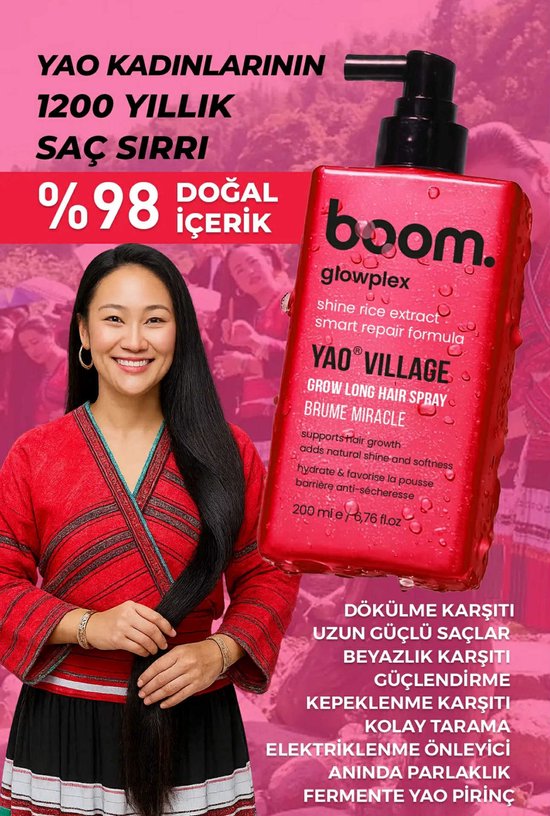 Boom Glowplex Yao Village Spray - Haargroei Versterkende Spray - Met ...