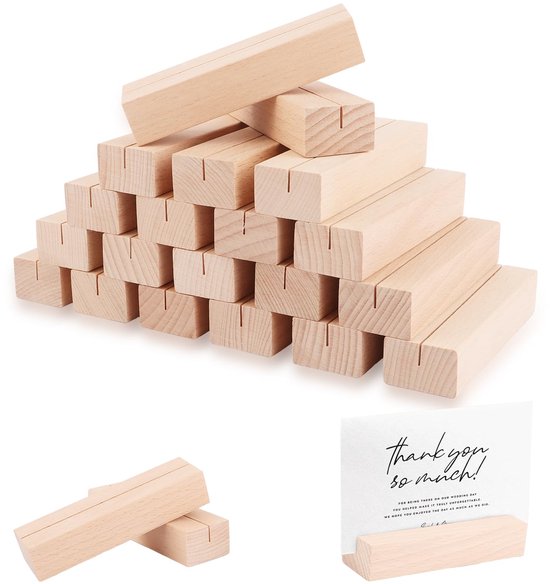 Wooden Card Holders, 25 Pieces, Table Card Holder, Card Stand, Menu ...