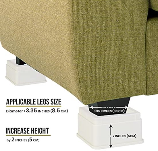 Verstelbare Meubelverhogers - 8-delige Set - Verhoog tot 25 cm voor Bed ...