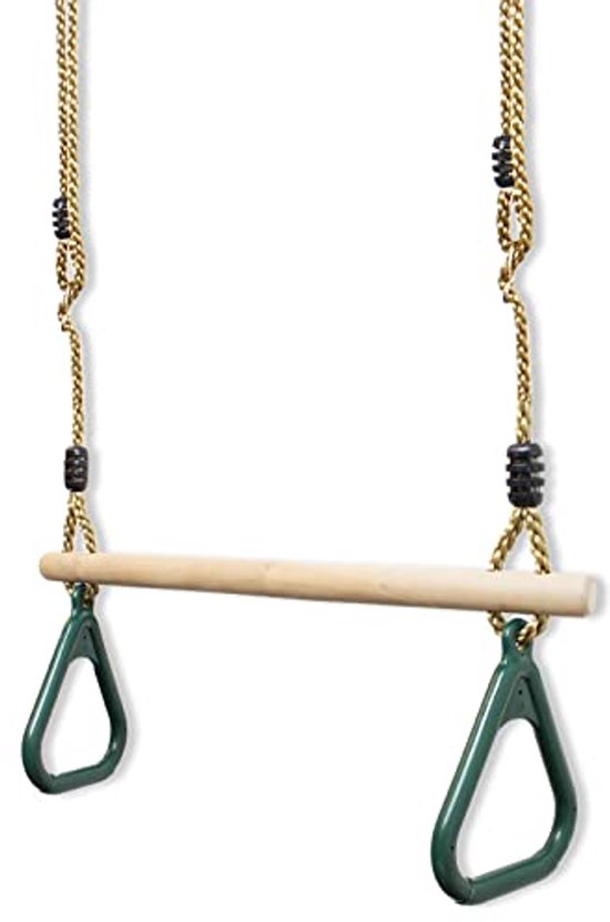 Trapezium Schommel met Ringen voor Kinderen - Gymnastiek Stang van Hout ...
