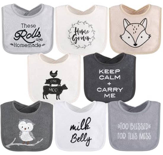 Badstof slabbetje set voor baby's - 8 stuks uniseks, multifunctioneel ...