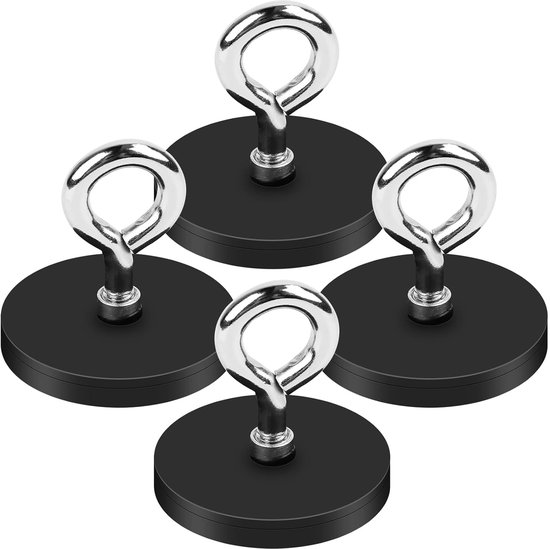 Sterke Neodymium Magneten - 4pcs Ronde Magneten met M6 Ophangring ...