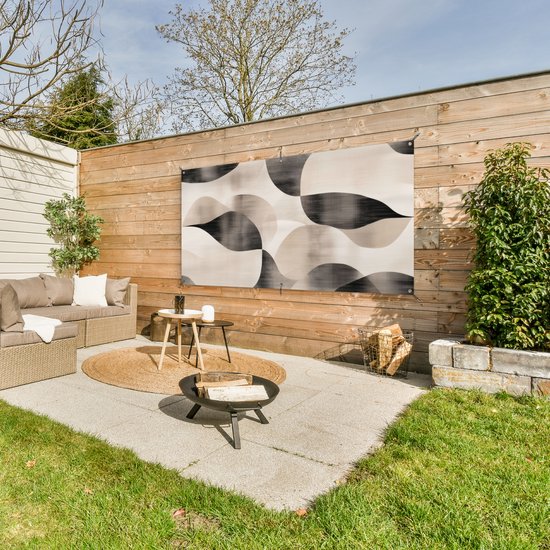 Tuinposter 160x80 cm - Tuindecoratie Grillige vormen - Subtiele ...