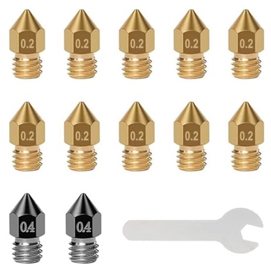 Pack of 12 3D Printer Nozzles MK8.2 x 0.4 mm Hardened Steel Nozzles ...