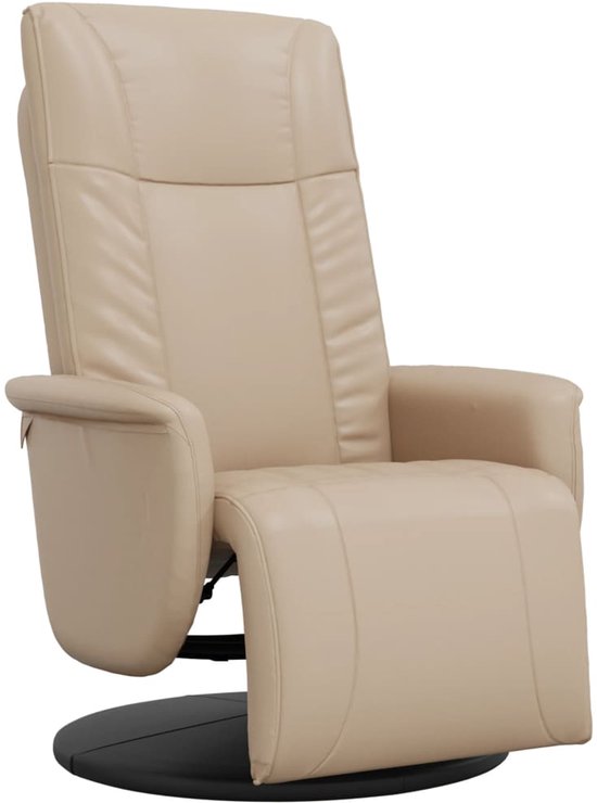 Fauteuil réglable avec repose-pieds, simili cuir, couleur cappuccino | bol