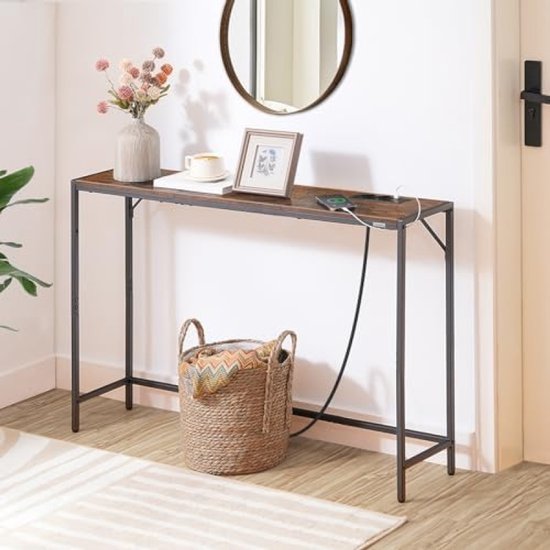 Table console étroite avec option de chargement - Marron | bol