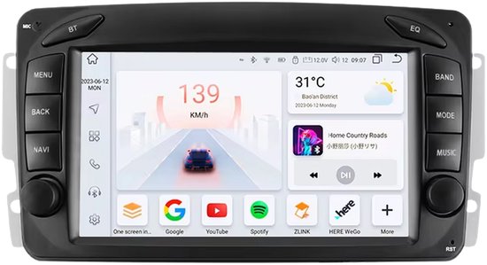 Autoradio met bluetooth - Carplay - Voor Mercedes-Benz CLK W209 / C ...