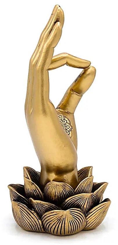 Deco Gyan Mudra doré – 12 cm x 10 cm x 21,5 cm | bol
