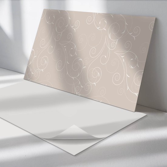 Wallfluent Vinyl Wandpaneel - Delicate spiralen en bladeren Zelfklevend ...
