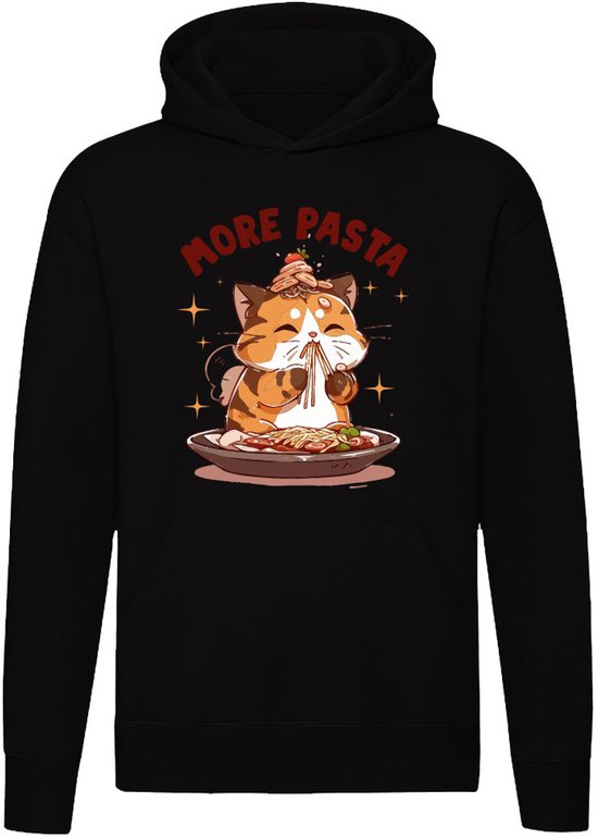 More Pasta Hoodie - unisex - eten - spaghetti - kat - grappig - trui | bol
