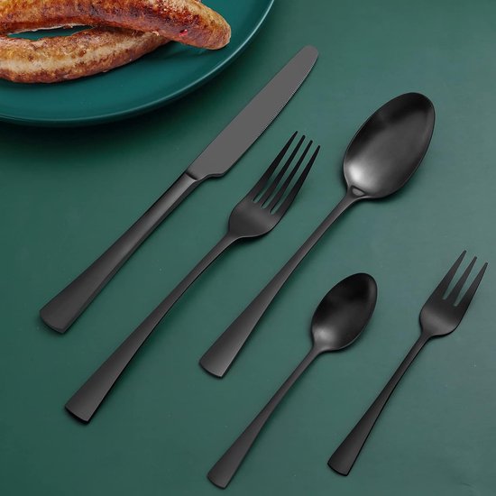 Bestekset voor 6 personen, 30-delige roestvrij stalen bestekset, mat ...