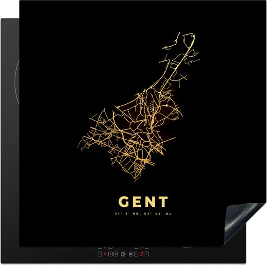 KitchenYeah® Inductie beschermer 78x78 cm - Gent – Kaart - Goud ...