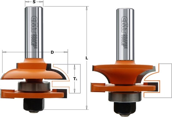 CMT - Tweedelige frees met profiel en conterprofiel, HW - Frees ...