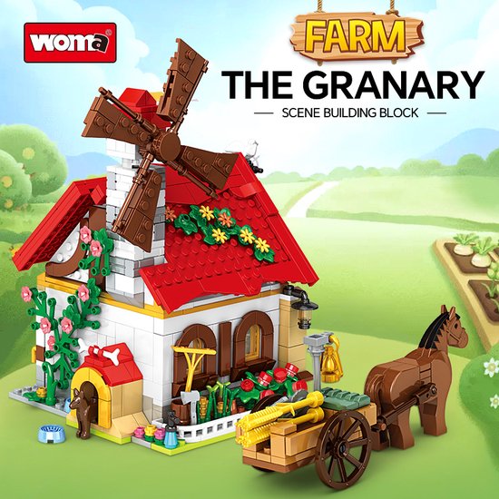 WOMA Farm The Granary - Bouwpakket - Bouwblokken - Bouwset - 3D puzzel ...