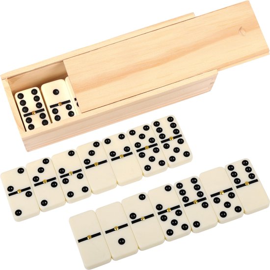 Belle Vous Compleet D6 Domino Spel Set met Houten Doos - Premium 28 ...