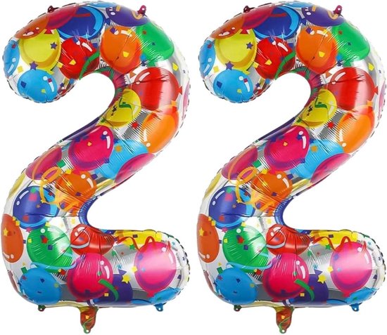 Cijfer Ballonnen Ballon Cijfer 22 Verjaardag Versiering Feest Helium ...