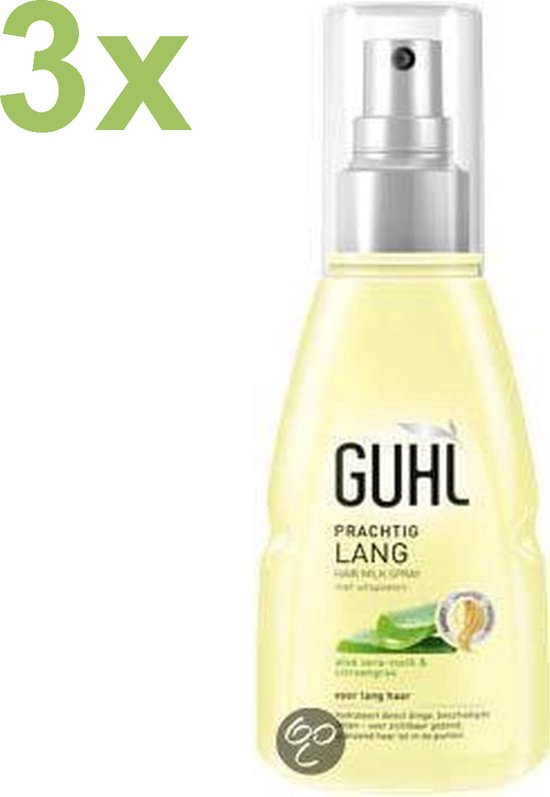 GUHL - Hair Milk Spray - Aloë Vera melk & Citroengras - 3x 125ml ...