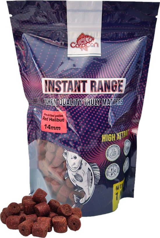 Pellet met Gat 'Red Halibut' - 14mm - 1kg - Karper/Witvis Pellets ...