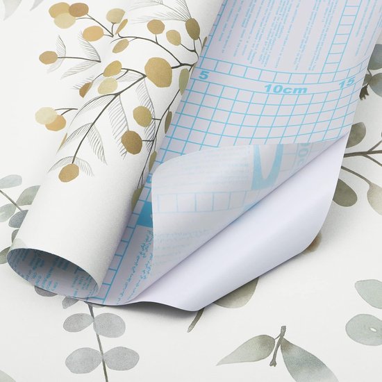 Zelfklevend behang, bloemen, 39 x 300 cm, groen/geel/beige ...