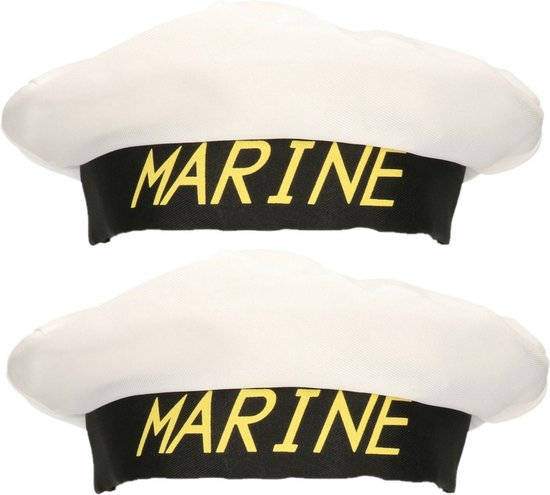 Atosa Carnaval verkleed Matroos/matrozen hoedje - 2x - wit/zwart - voor ...