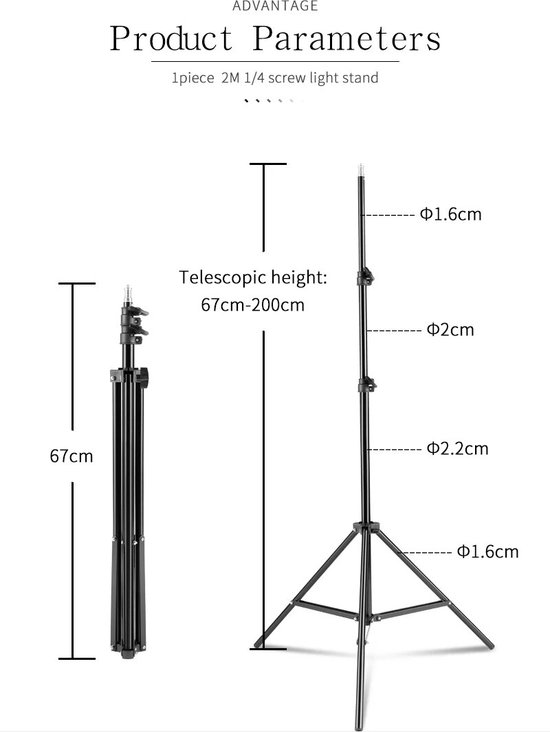 Zware Metalen Aluminium Light Stand Statief Voor Foto Studio Softbox ...