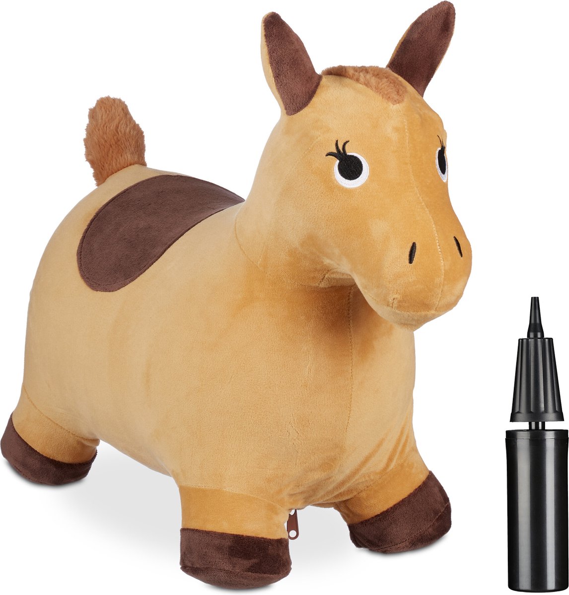 Relaxdays skippy dier paard - met hoes - skippy opblaas paard - tot 50 ...