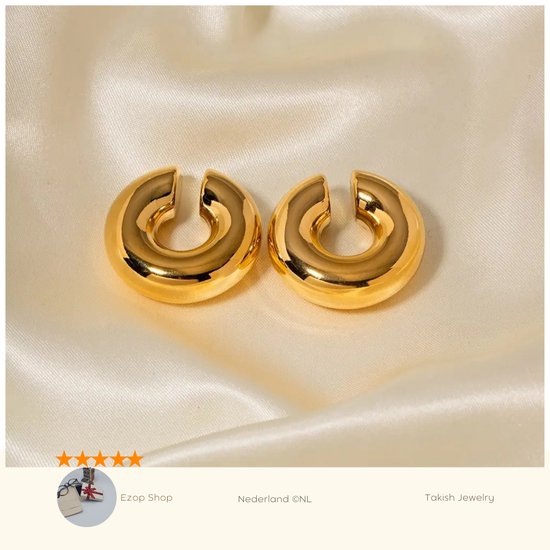 Takish Jewelry Roestvrijstalen Oorclips - Waterbestendig, Hol ...