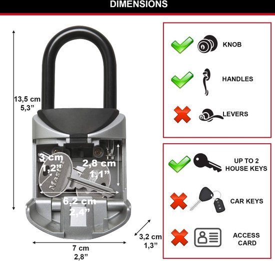 Draagbare minisleutelkluis [Maat XS] [Buiten] - 5406EURD - Sleutelkast ...