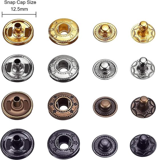 Kleding snaps knop knop, drukknopen metaal, drukknopen leer, metalen ...