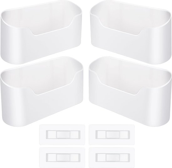 4 stuks keukenkastdeur-opbergdozen, wit, 24,3 x 6,8 x 10,8 cm, kleine ...