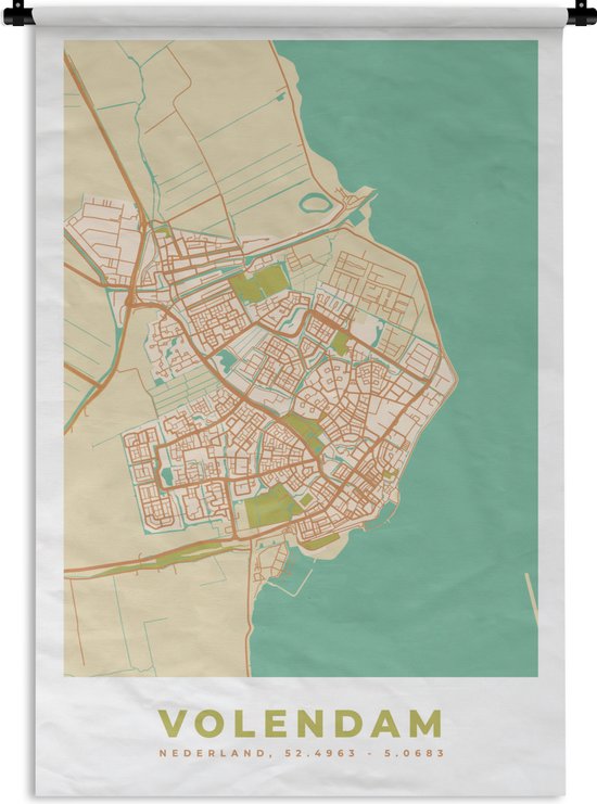 Wandkleed - Wanddoek - Kaart - Plattegrond - Volendam - Stadskaart ...