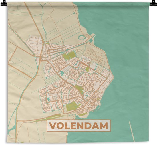 Wandkleed - Wanddoek - Kaart - Volendam - Plattegrond - Stadskaart ...
