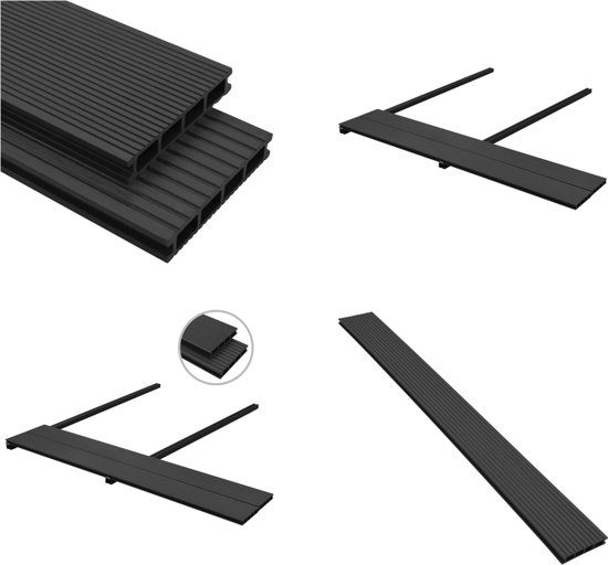vidaXL Terrasplanken HKC met accessoires 20 m² 4 m antraciet ...