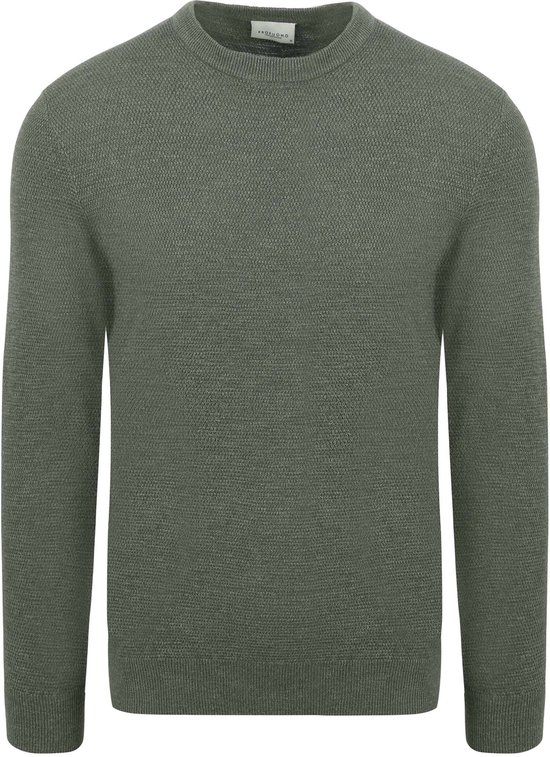 Profuomo - Pullover Textured Groen - Heren - Maat XXL - Modern-fit | bol