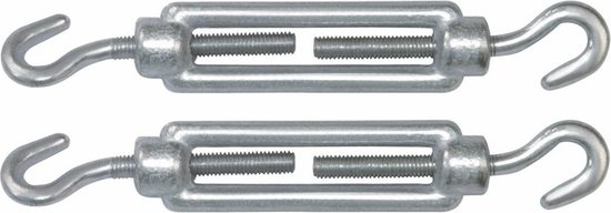 AMIG Spanschroeven/draadspanner met haak/haak - 2x - 12.5cm - verzinkt ...