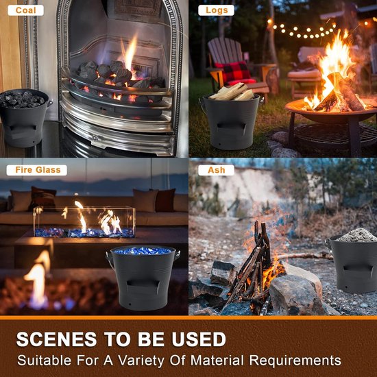 Emmer A Asemmer met deksel, BBQ ronde kolenemmer voor open haarden, 10 ...