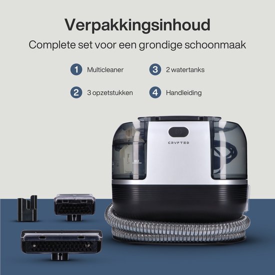 CRVFTED Vlekkenreiniger - Tapijtreiniger - Krachtig en Draagbaar - Bank ...