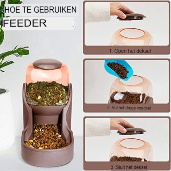 Automatische Voerbak Kat- Bruin | bol