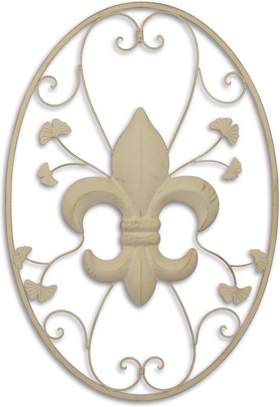 EEN IJZEREN FLEUR DE LIS WANDDECOR - WIT | bol