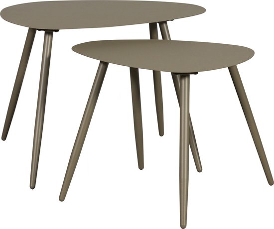 WOOOD Bijzettafel Binen/Buiten Aivy - Metaal - Jungle - 45x58x43 | bol